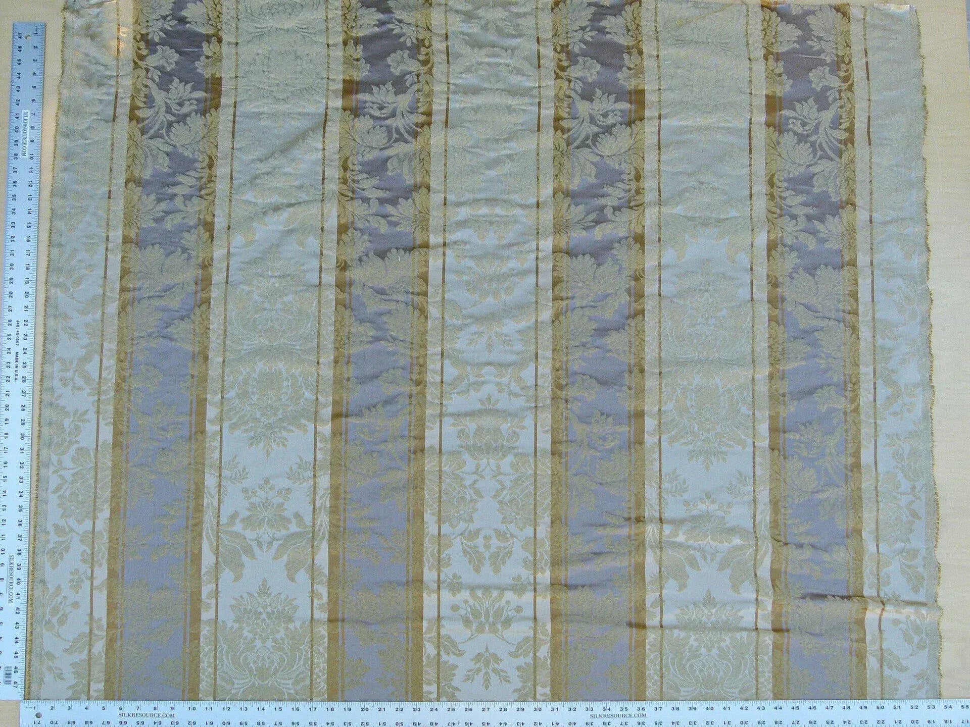 Scalamandre Urbino Imberline Pearl Multi Traditional Damask Stripe Gol ...