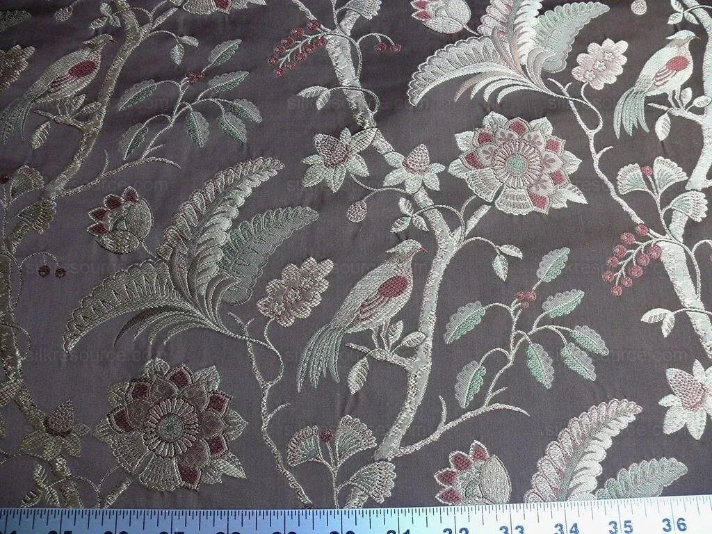 6.88y Lee Jofa Buttermere Silk.coffee Chinoiserie Silk Lampas Ms – silkresource.com