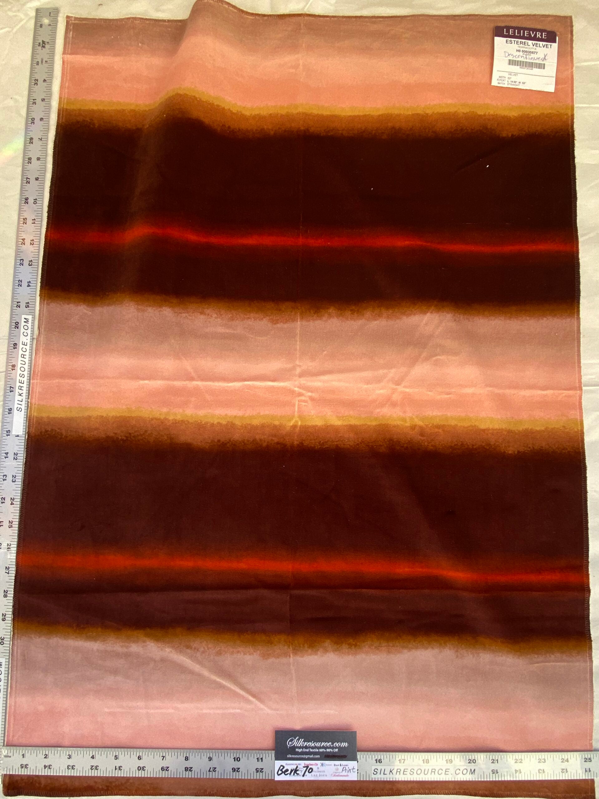 21 Berkbox70 Scalamandre Esterel Velvet - Terracotta Stripe Orange Bro ...