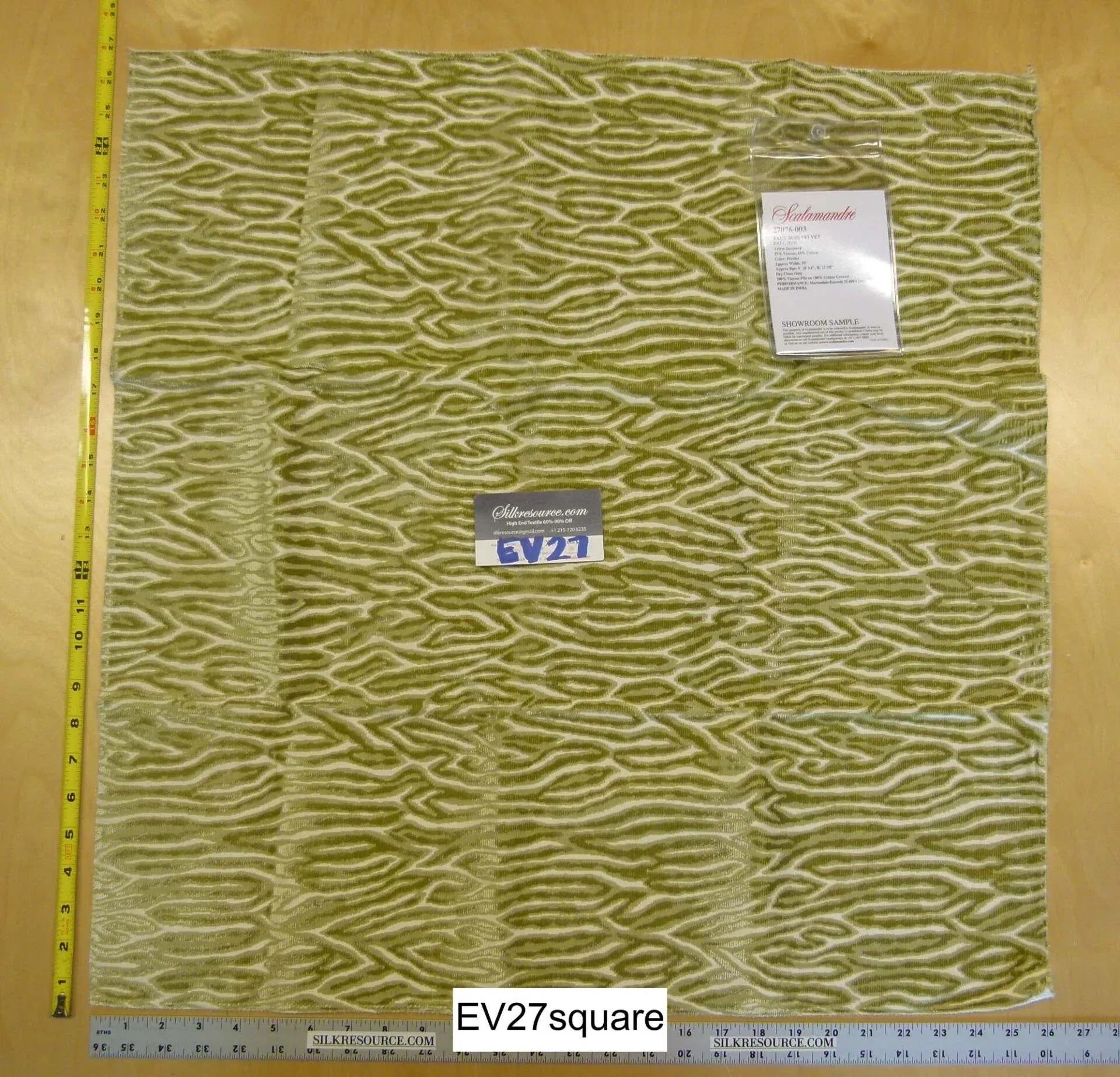 Scalamandre Faux Bois Cut Velvet - Peridot Green – Silk Resource