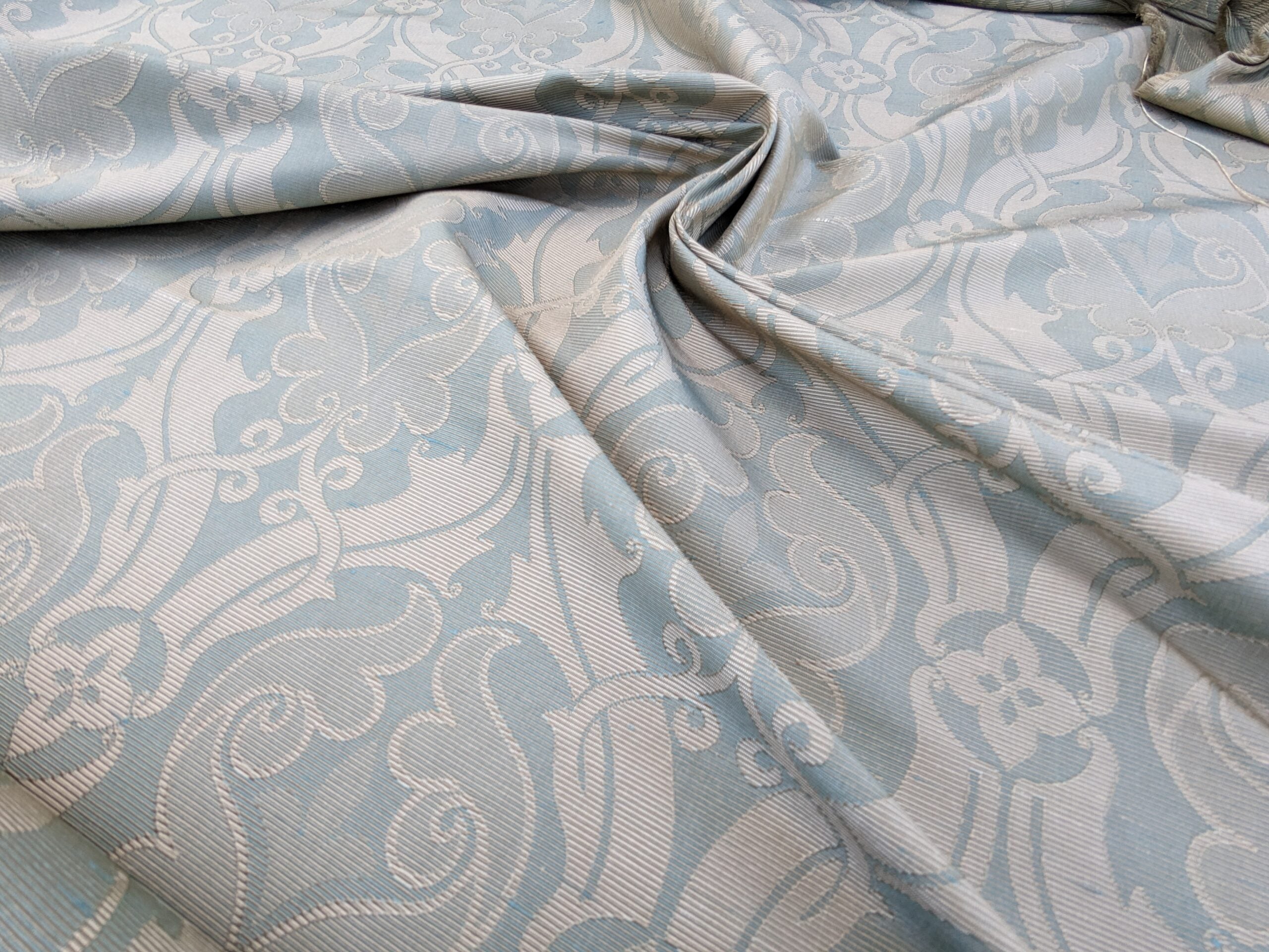 Scalamandre Namtu Damask - French Blue & Tan – Silk Resource