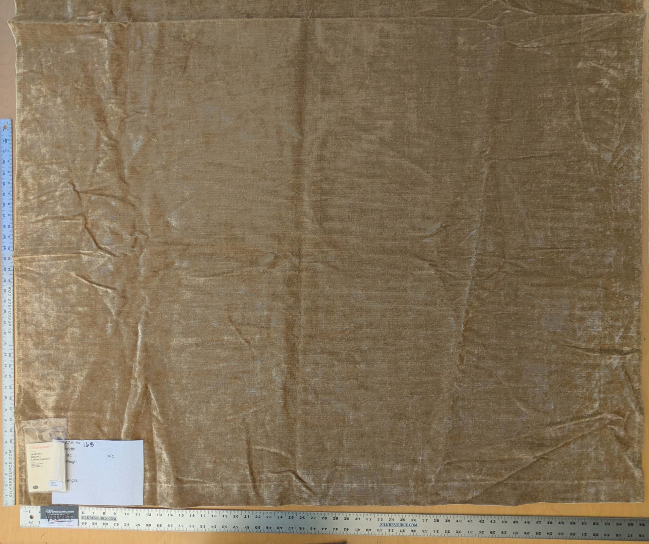 2.4 yard Scalamandre Colony Collection Tiziano Beige Solid Velvet Visc ...