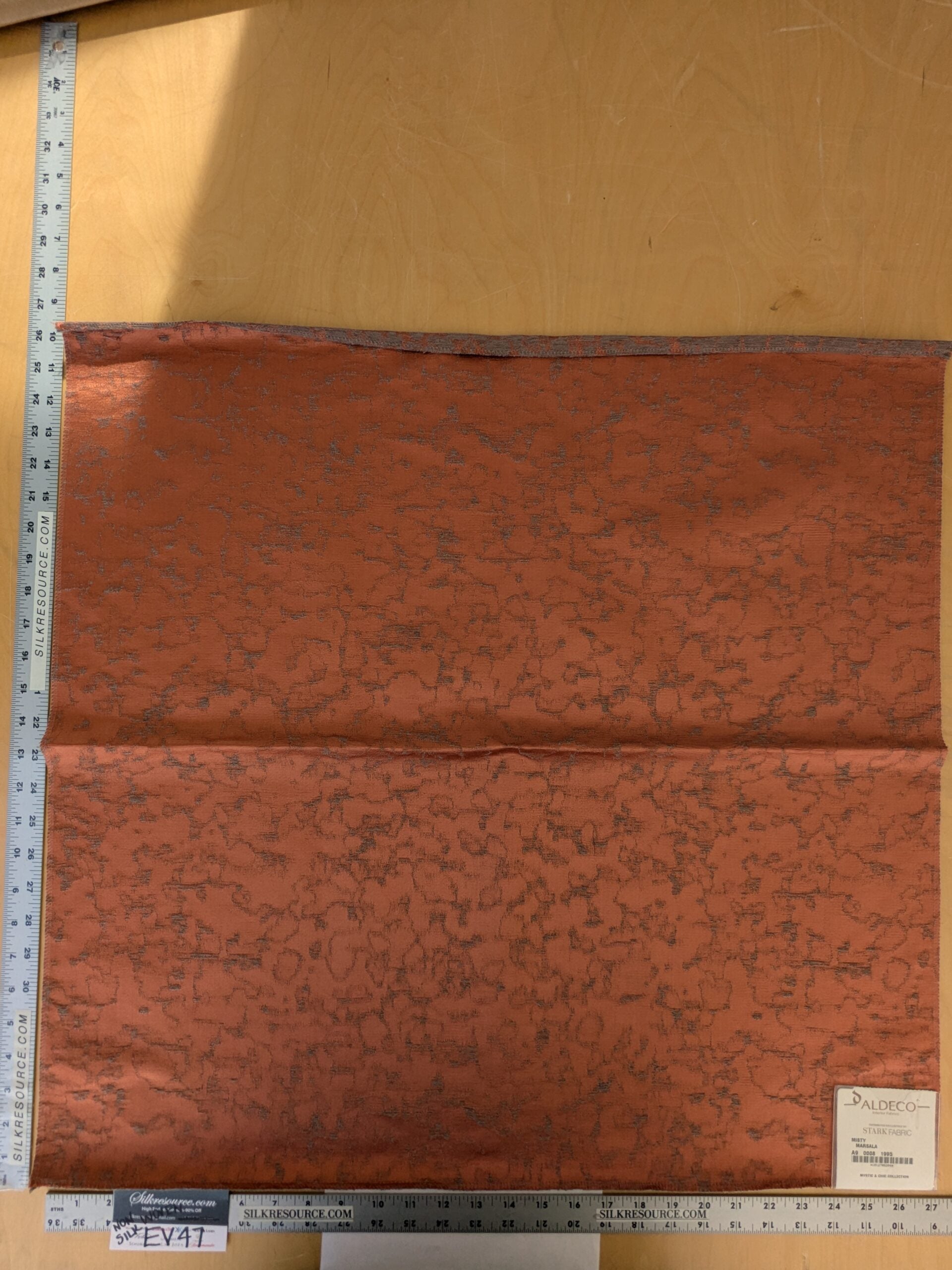 10 EV47 Square Scalamandre Aldeco Misty Marsala Orange Small Jacquard ...