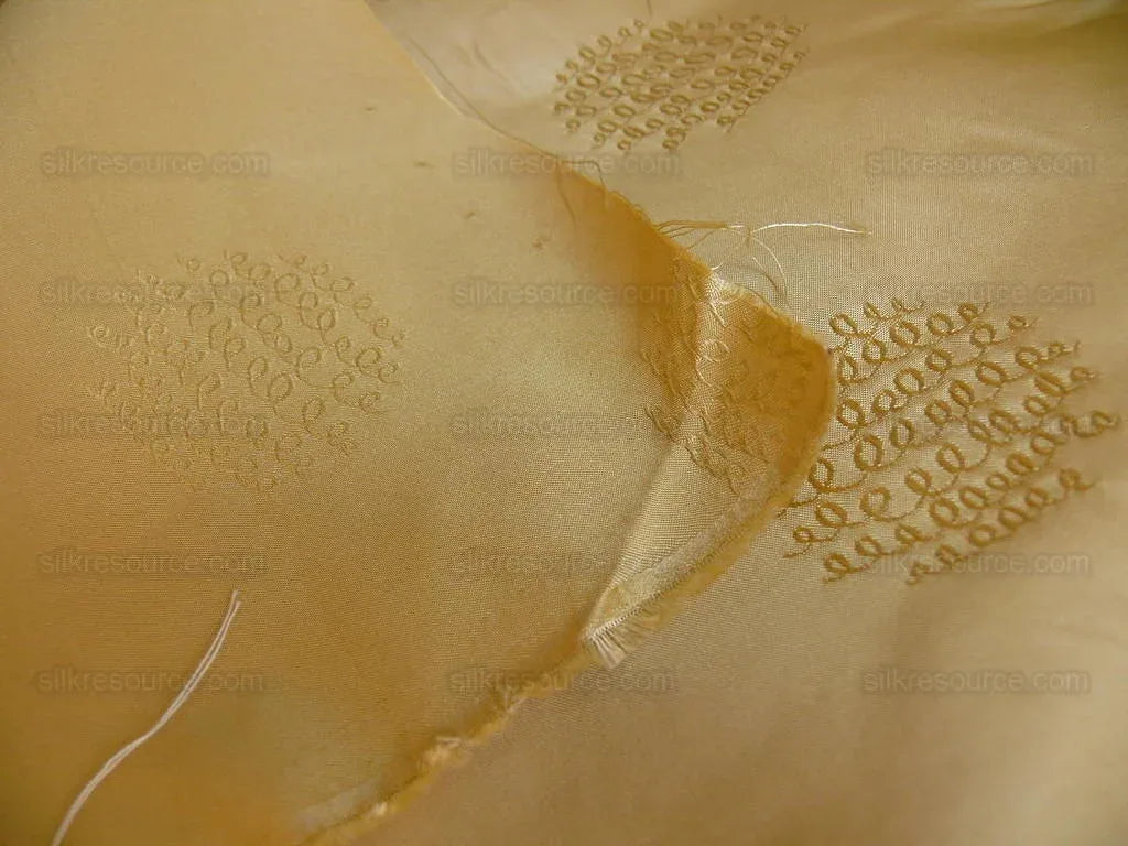 Bty 100% Silk Damask Loop Doodle "butterscotch" Yellow Gold MSRP USD 2 ...