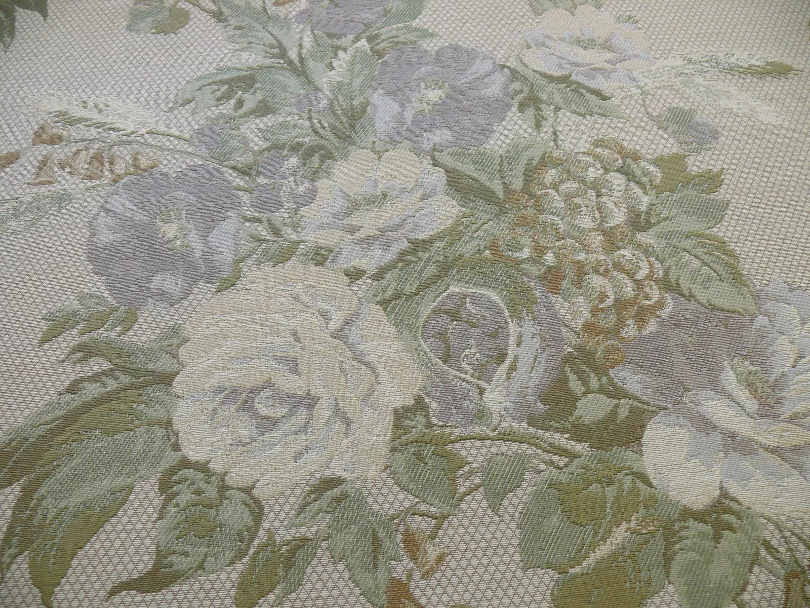 Scalamandre Cote Traditional Bouquet Wool Cotton - Greige Sage Green ...